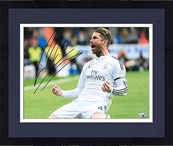 Framed Sergio Ramos Real Madrid Autographed 11" x 14" White Photograph ...
