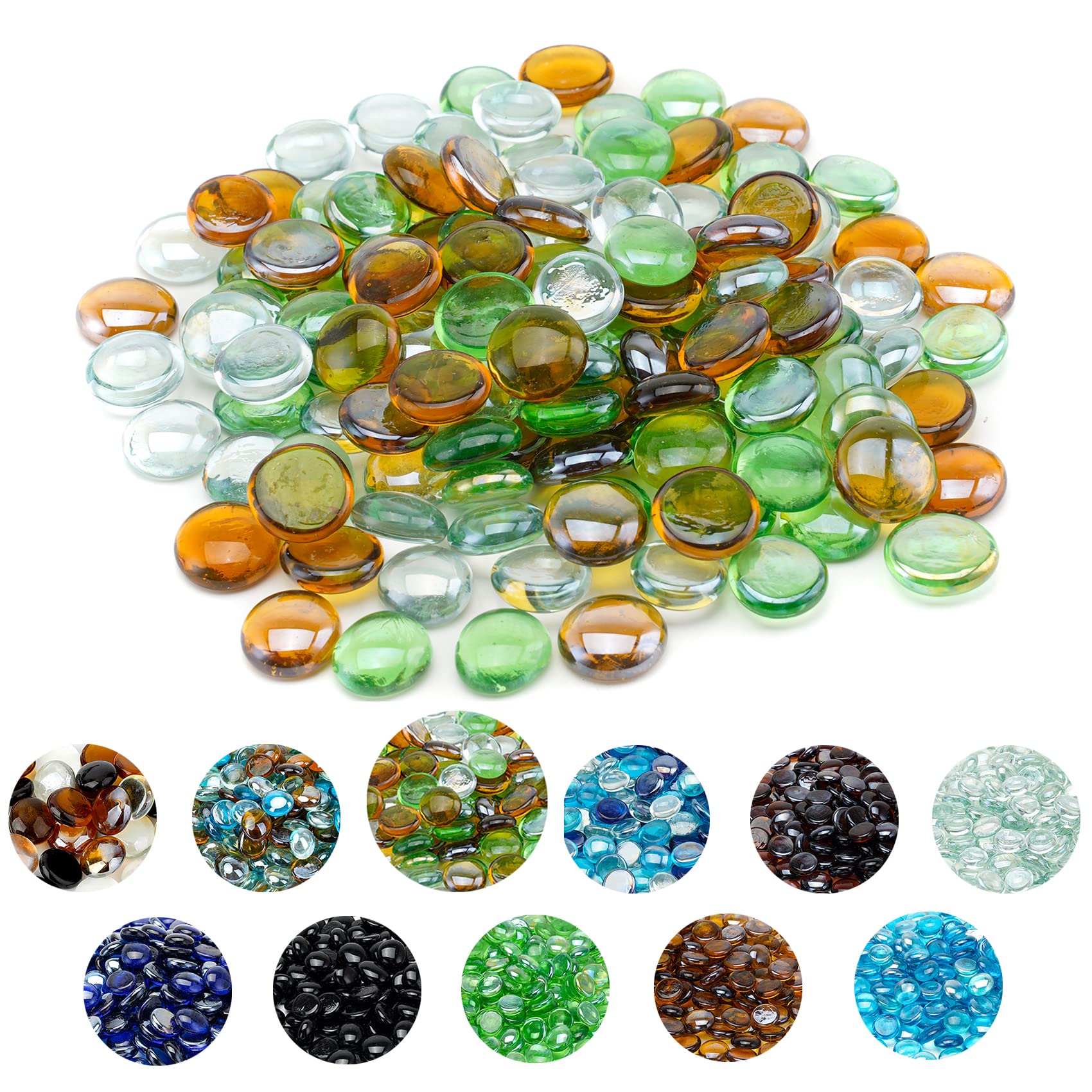 Skyflame 10-Pound Blended Fire Glass Beads for Fire Pit Fireplace ...