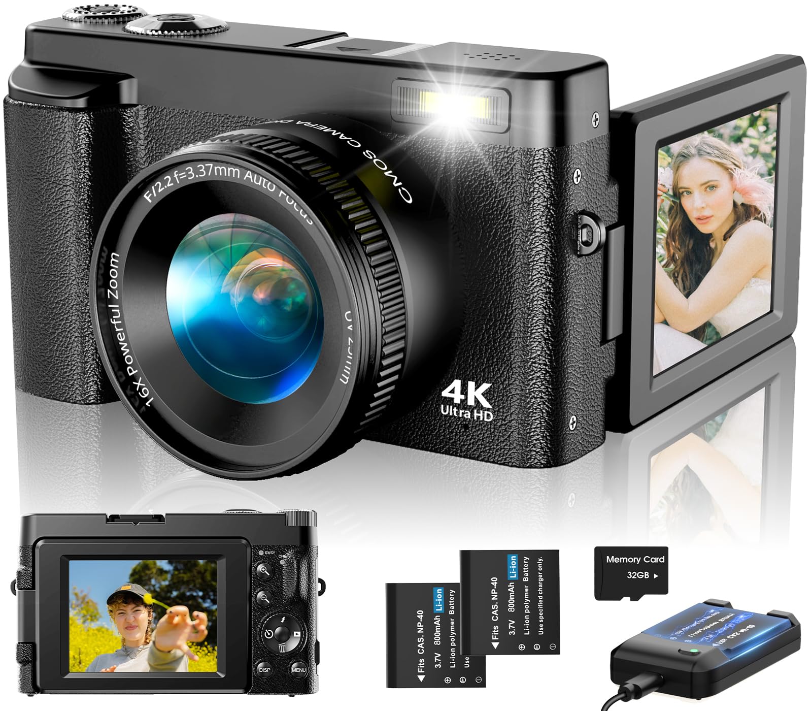 Mua 4K Digital Camera for Photography Autofocus, Upgraded 48MP Vlogging Camera for YouTube with ...