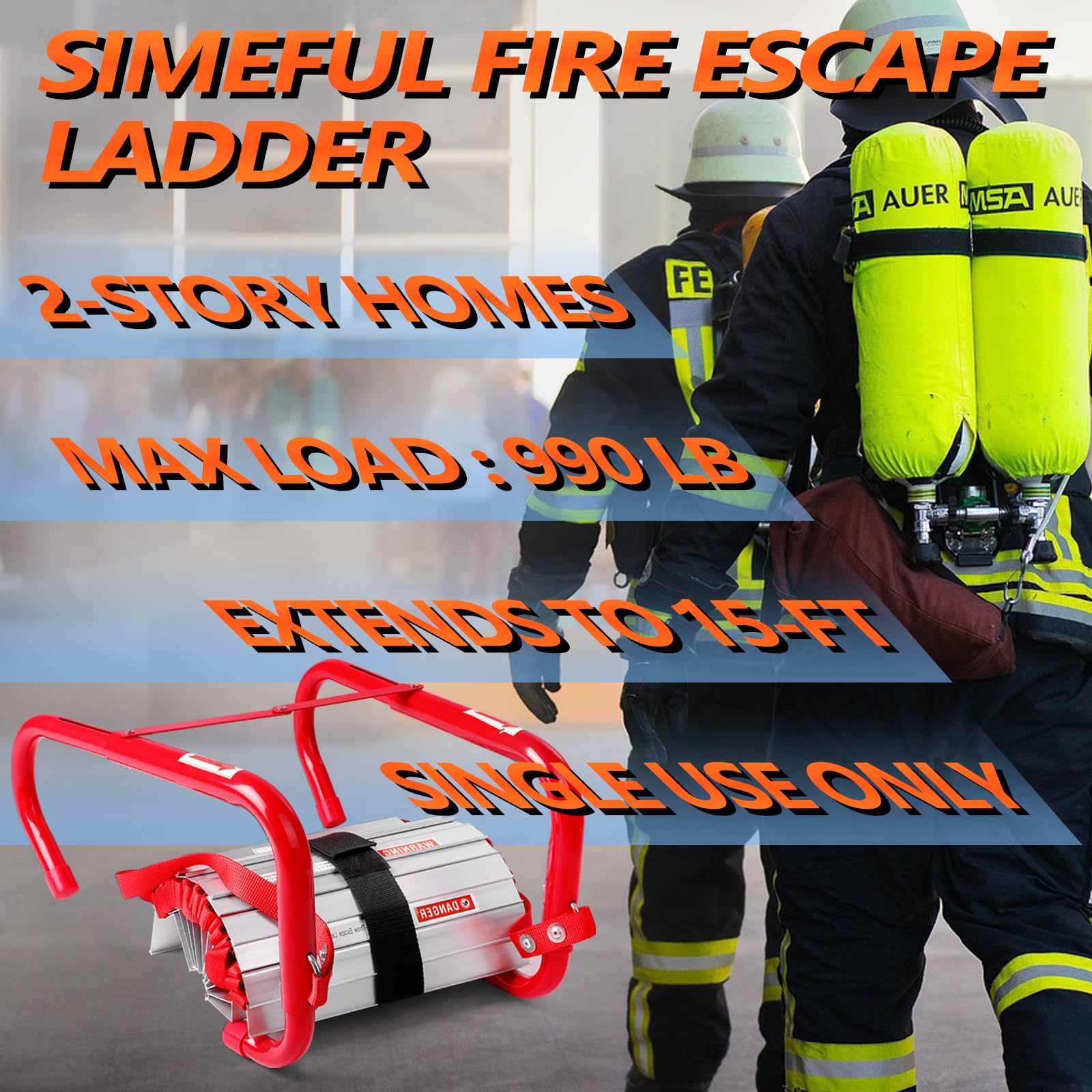 SIMEFUL Fire Escape Ladder, Emergency Fire Ladder 2 Story Window ...