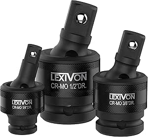 Amazon.com: LEXIVON Premium Impact Universal Joint Socket Swivel Set ...