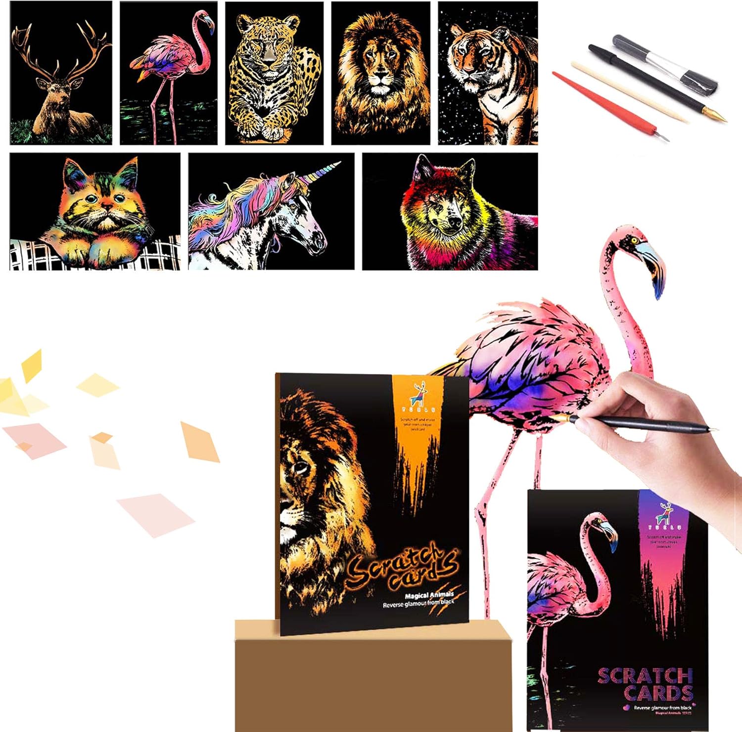 Liveda Scratch Painting & Scratch Art for Adults, 8pcs Scratch Paper ...