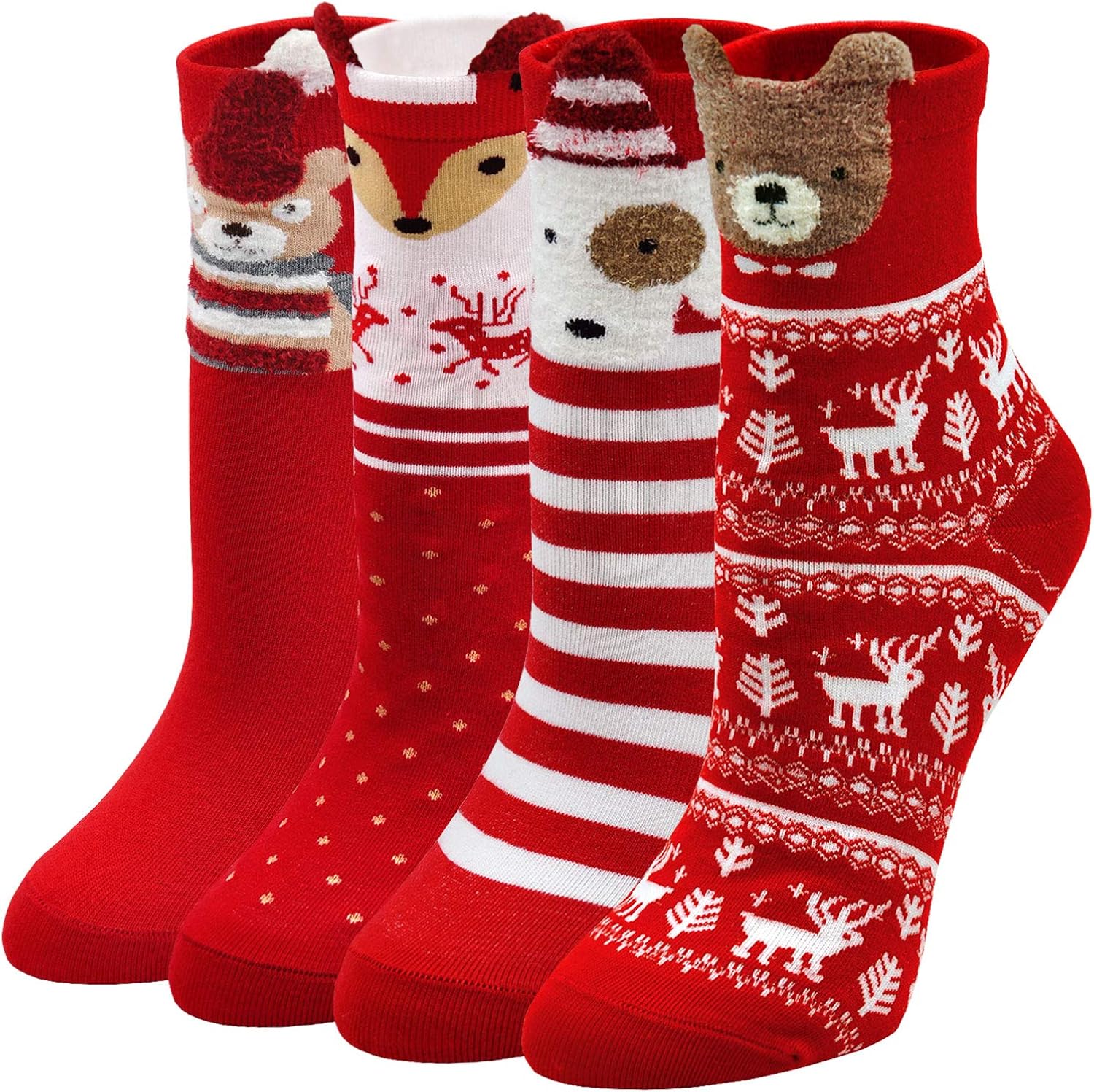 Christmas Socks Womens Funny Cute Xmas Festive Socks Ladies Cotton ...