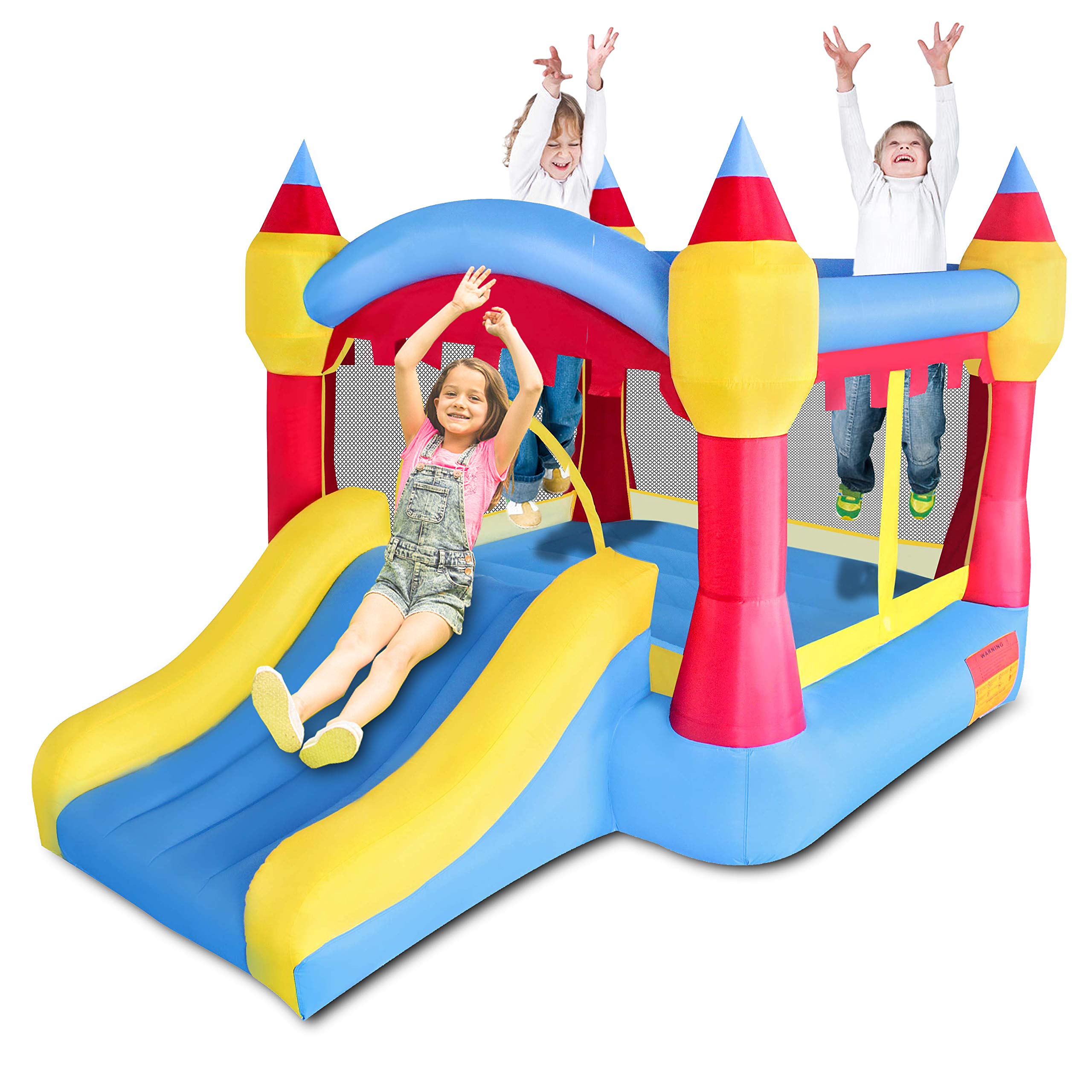 Buy BESTPARTY Inflatable Water Slide,6 in 1 Crocodile Bounce House with ...