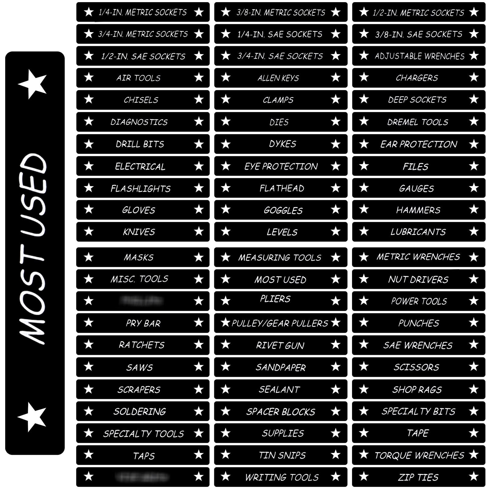 Mua Tool Box Organizational Magnetic Labels Fits All Brands of Steel ...