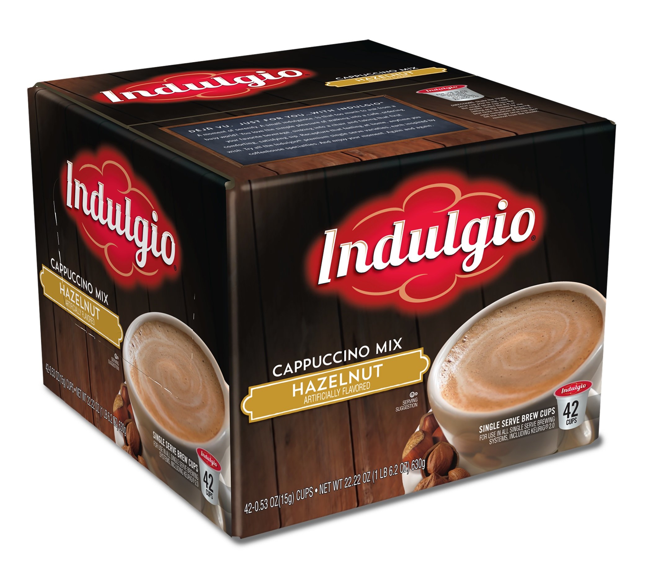 Indulgio Cappuccino for K-cup Brewers, White Chocolate Caramel, 24 ...