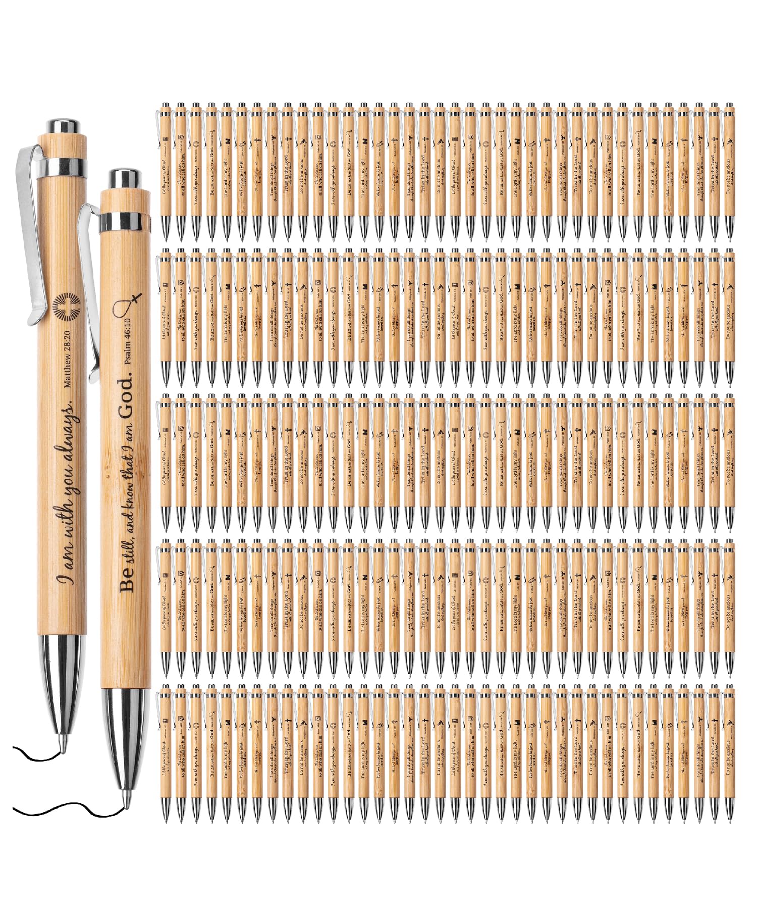 Mr. Pen- Bible Verse Retractable Bamboo Pen, 200 Pack, Black Ink ...