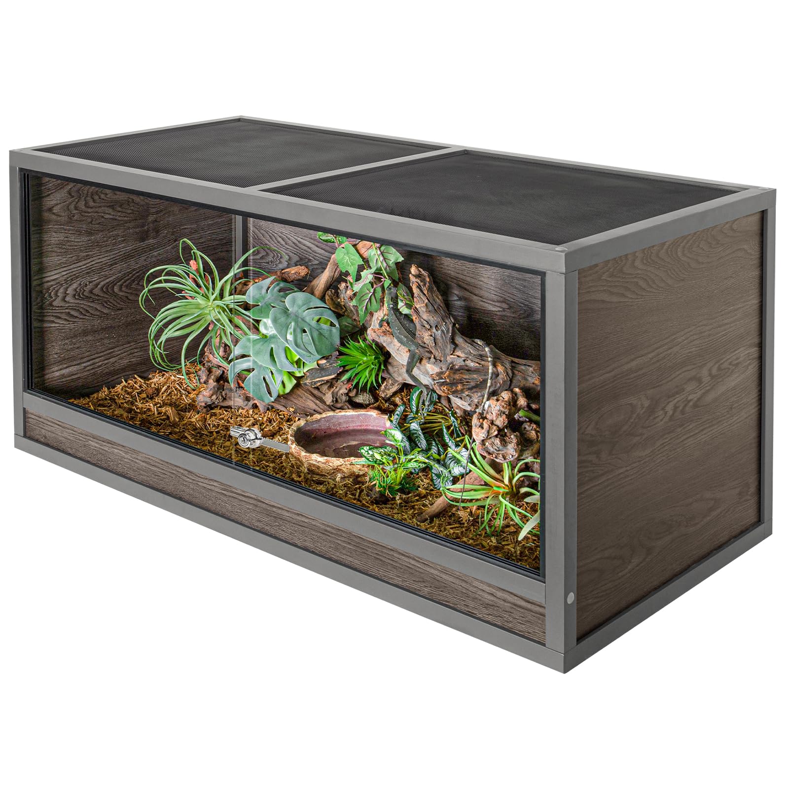 SUKEOPET 120 Gallon Reptile Tank, 48" x 24" x 24" Wooden Reptile ...
