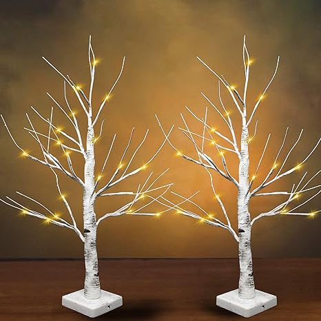 Amazon.com: 24" LED Birch Tree with 24 Lights (2 Packs), Tabletop ...