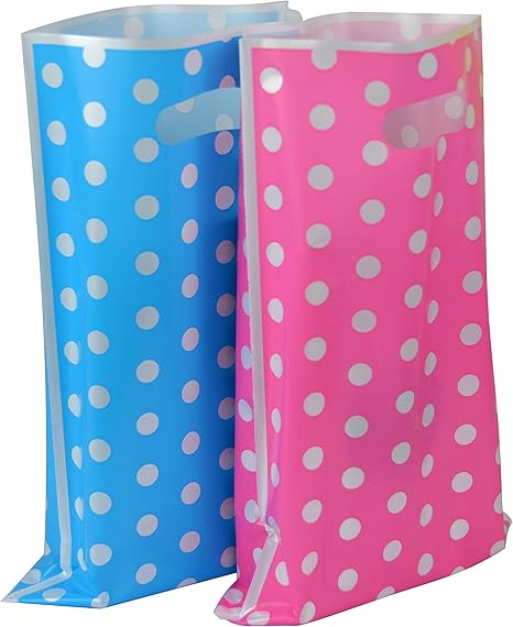 Amazon.com: Plastic Party Favor Bags Assorted Colors 50 pcs (Cute Dots ...
