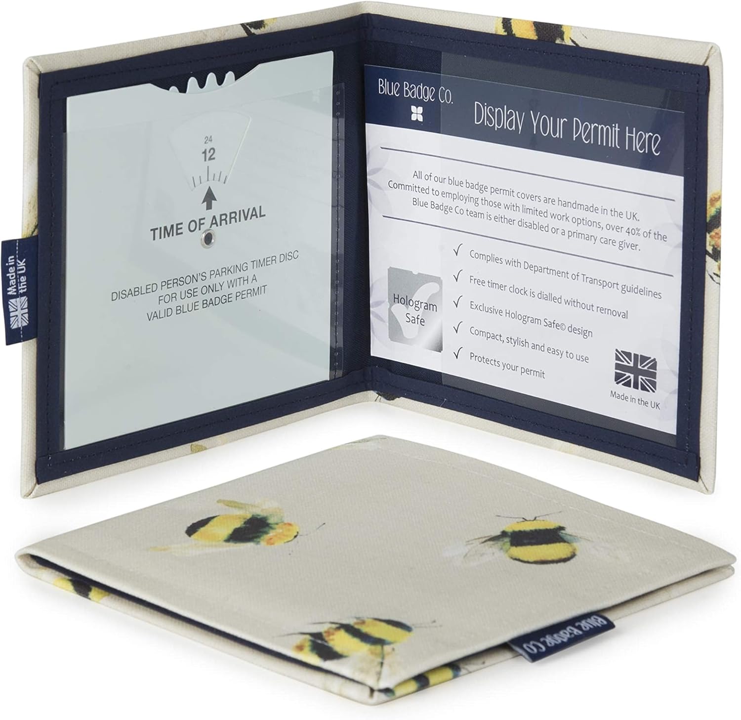 Blue Badge Co Bees Parking Permit Cover for Disabled Badge, Hologram ...