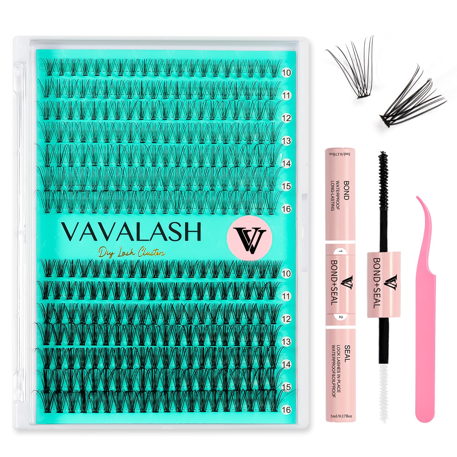 VAVALASH DIY Lash Extension Kit 280 Cluster Individual Lashes Kit 10D ...