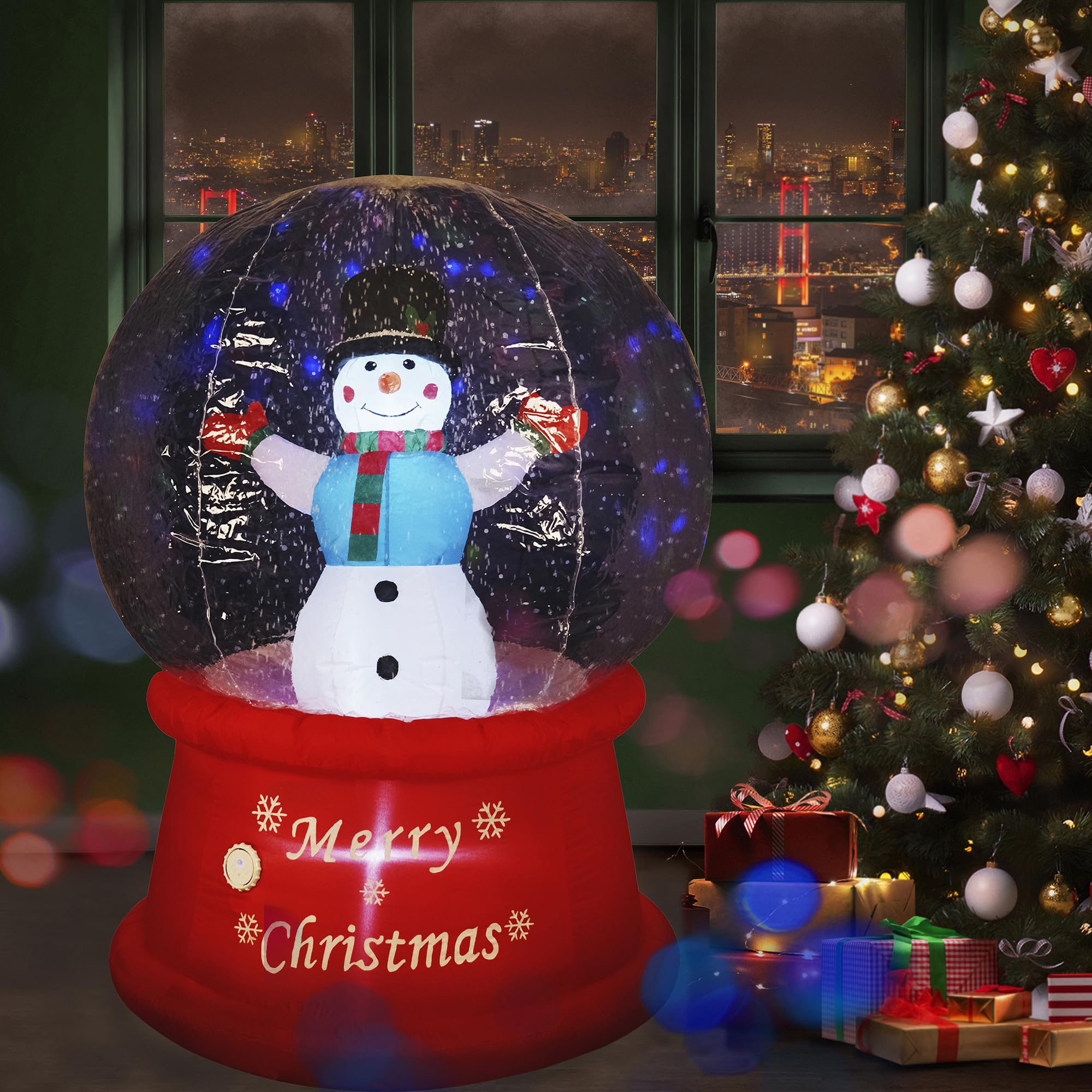 Beyond Your Thoughts Christmas 6ft Inflatable Snow Globe with Music ...