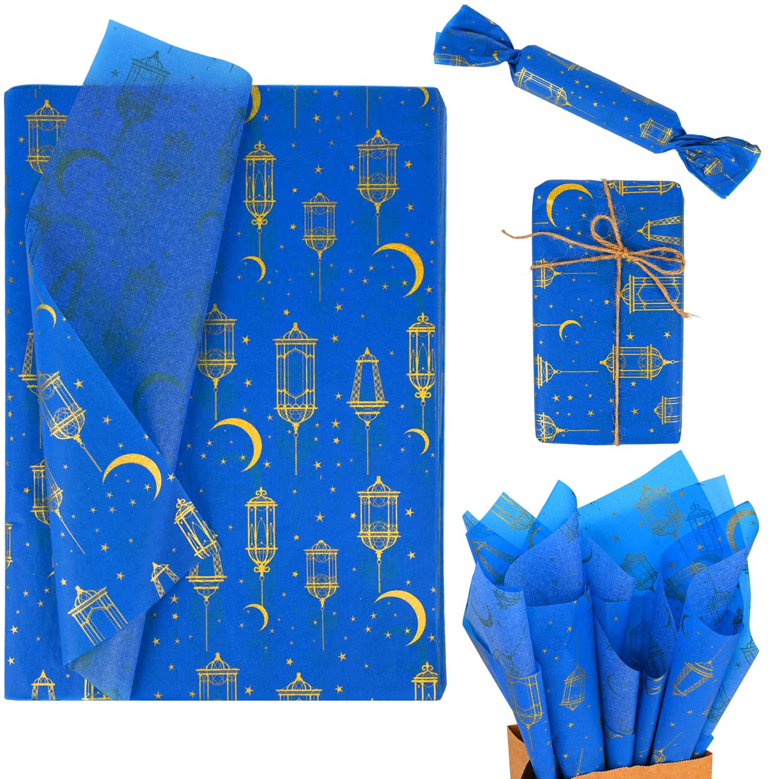 Bolsome 50 Sheets 19.7 * 27.5Inches Eid Mubarak Tissue Wrapping Paper ...