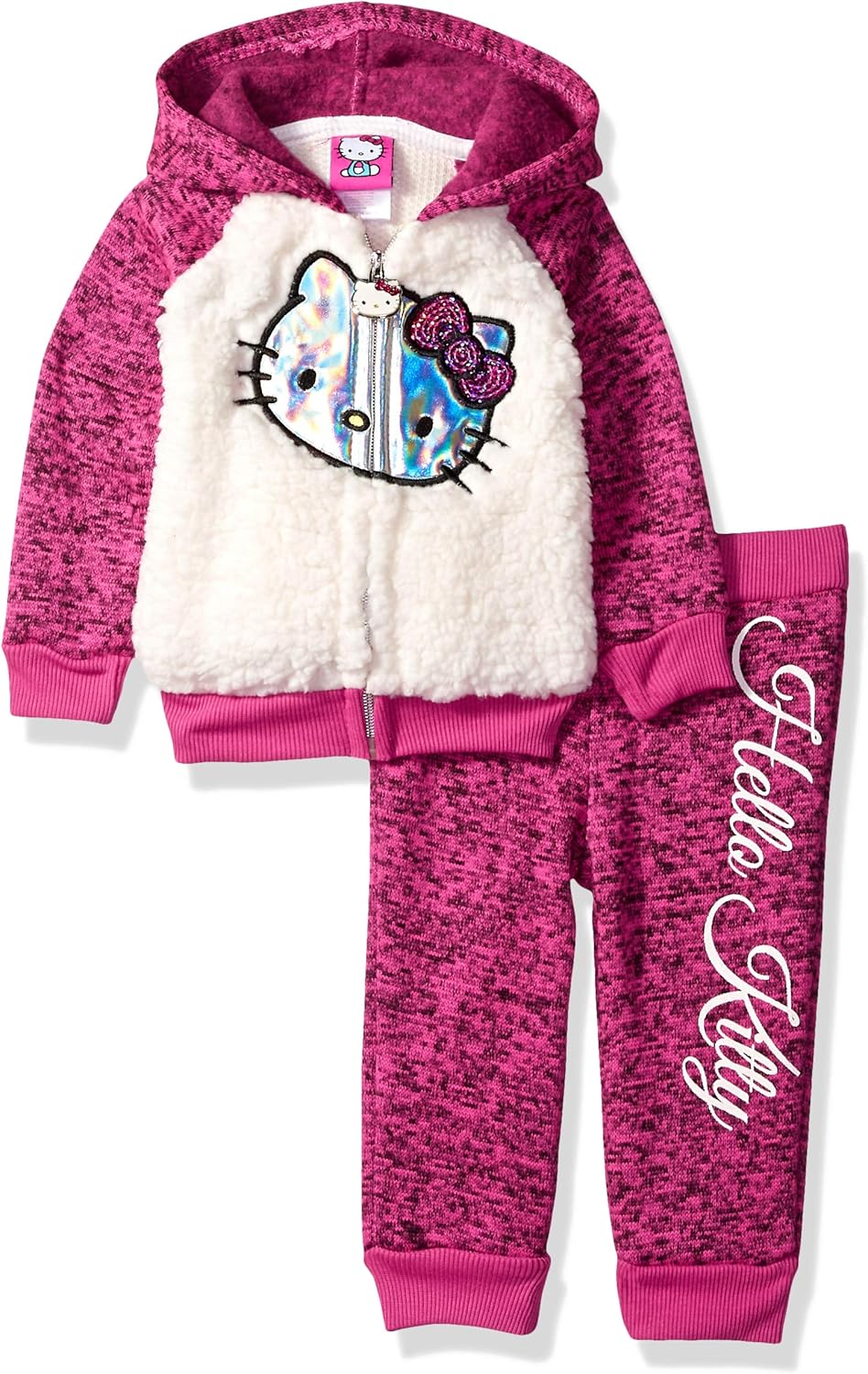Hello Kitty Baby Girls 2 Piece Hooded Fleece Active Set, Fuchsia, 24 ...