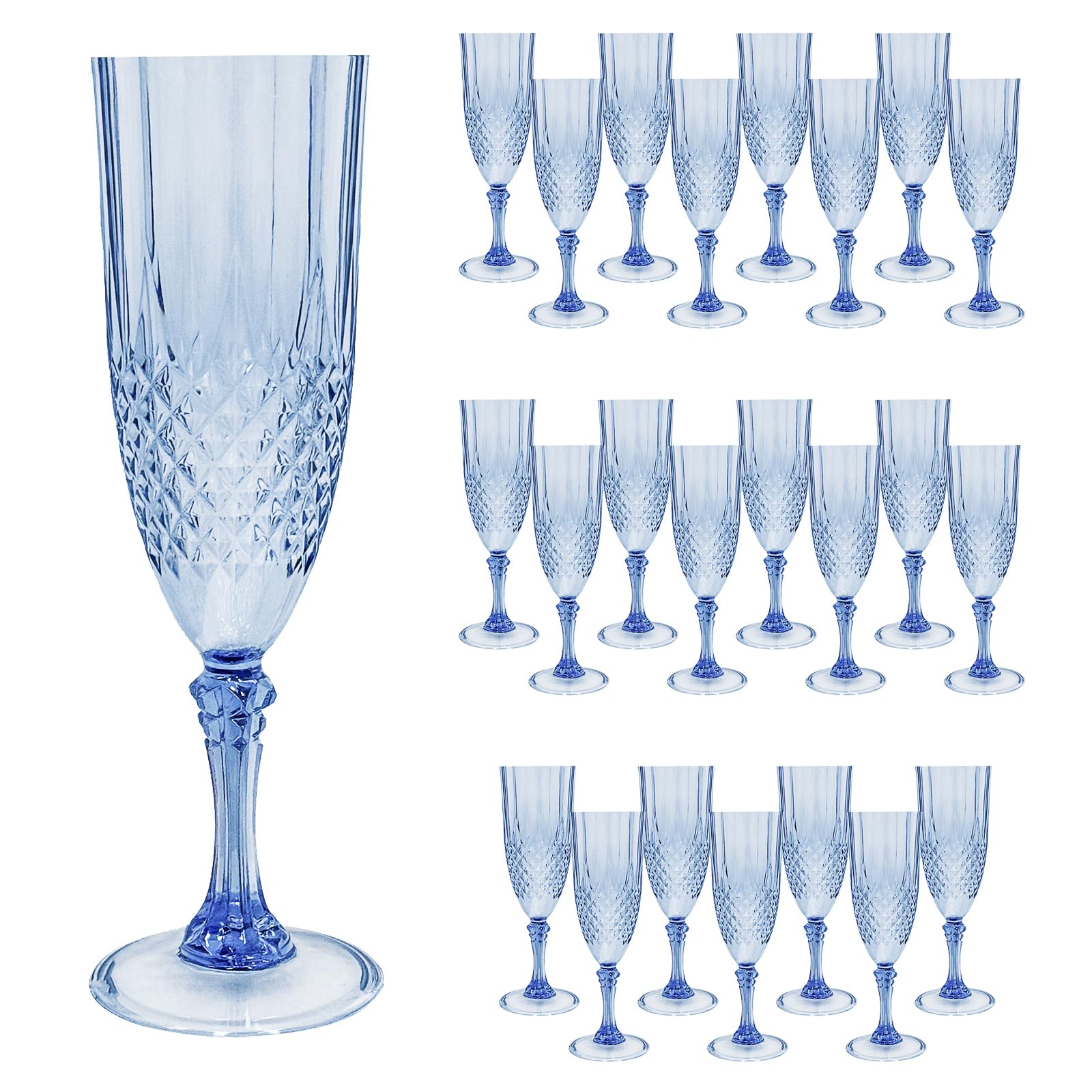 Veiuwa 24 Pcs Plastic Champagne Flutes?Champagne Flutes?Champagne ...