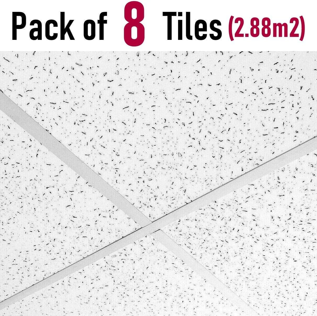 Suspended Ceiling FINE FISSURED Board Tiles 595 x 595 600x600 8 Tiles ...