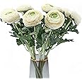 Amazon.com: Artificial Ranunculus Flowers with Real Touch Stem, Silk ...
