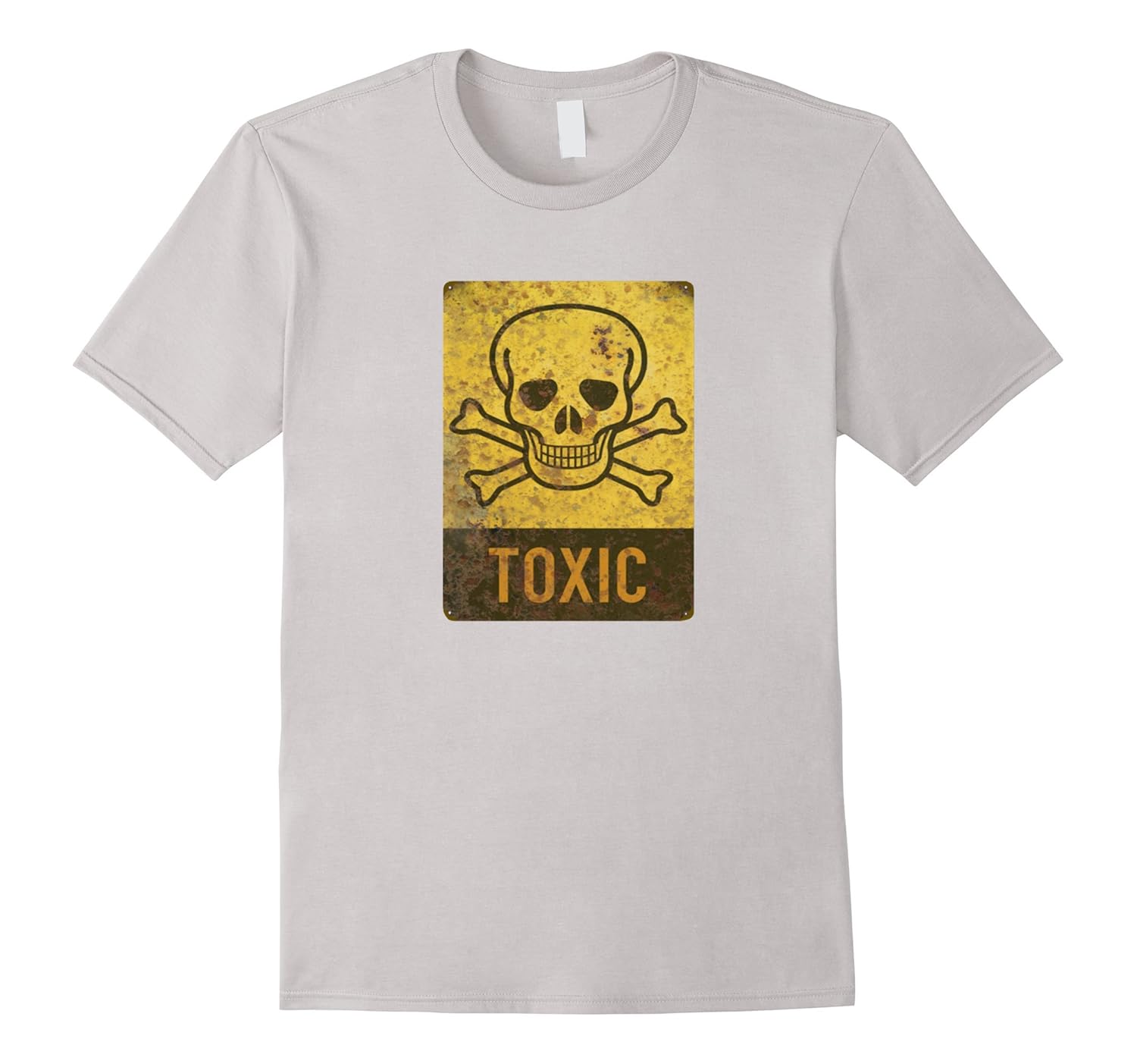 Toxic Rusted Warning Sign with Skull Warning Sign T-shirt.-CL – Colamaga
