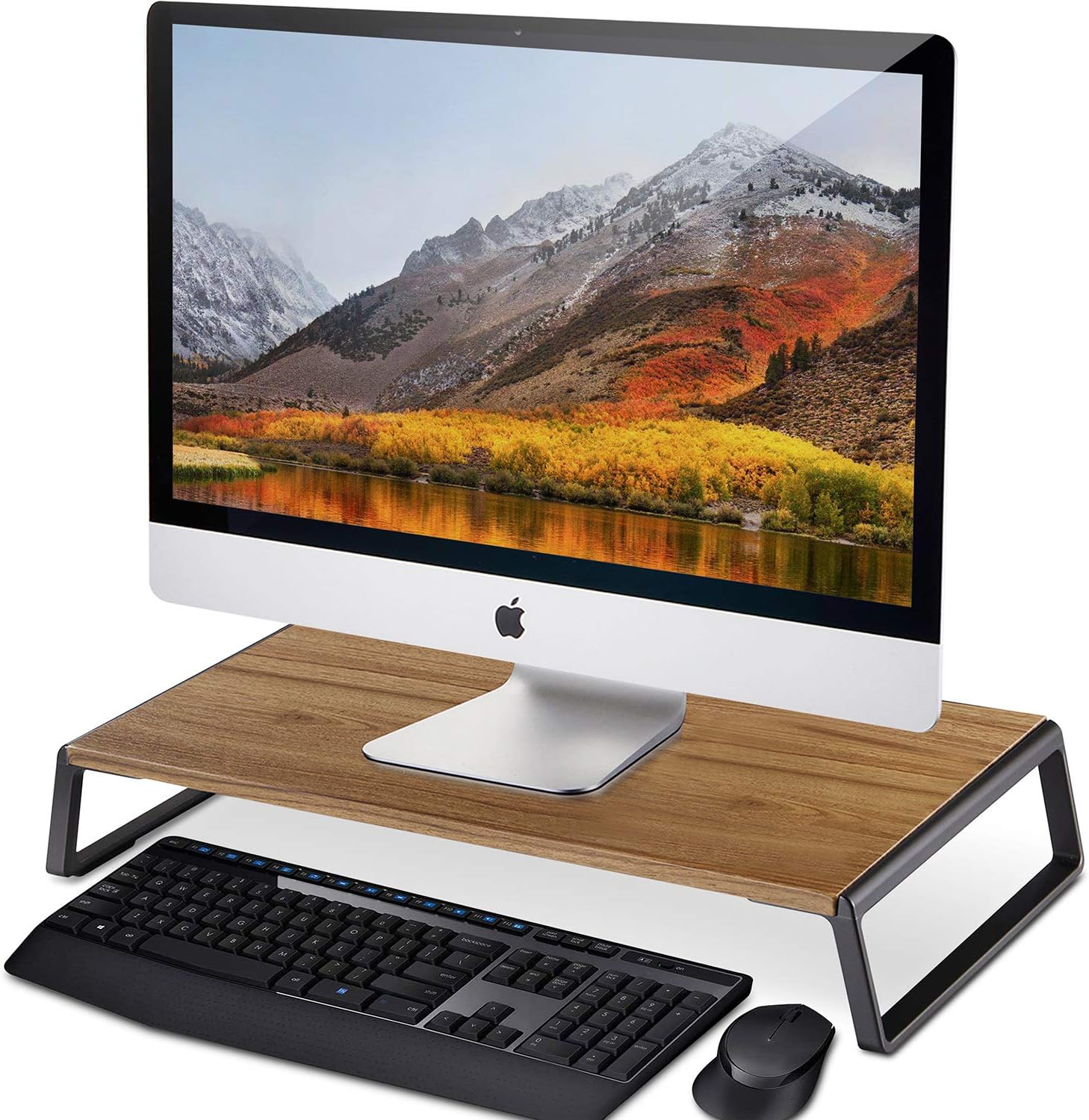 AboveTEK Monitor Stand Riser with Metal Feet for Computer Laptop iMac ...