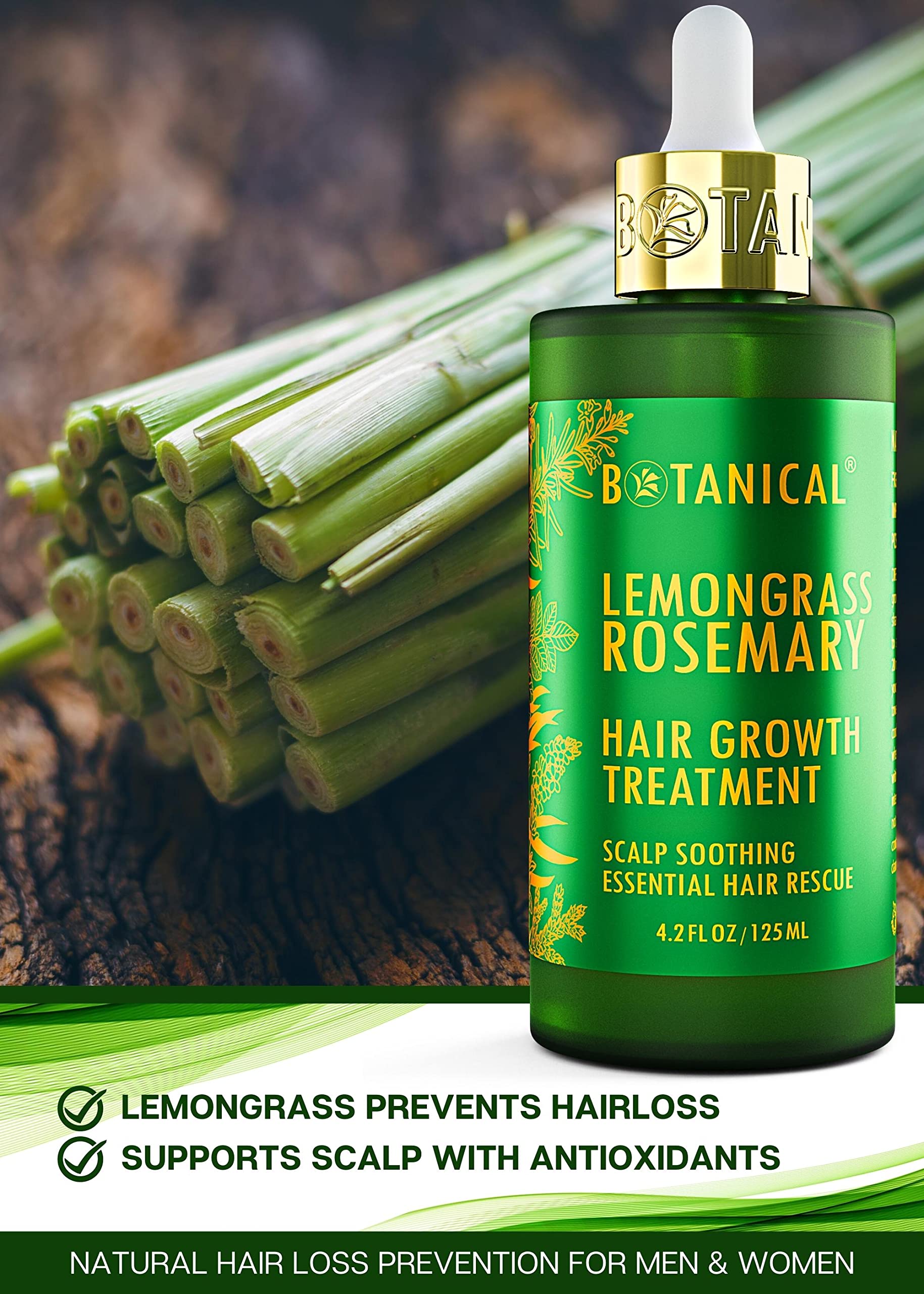 Botanical Hair Growth Lab Hair Loss Treatment Lemongrass Rosemary