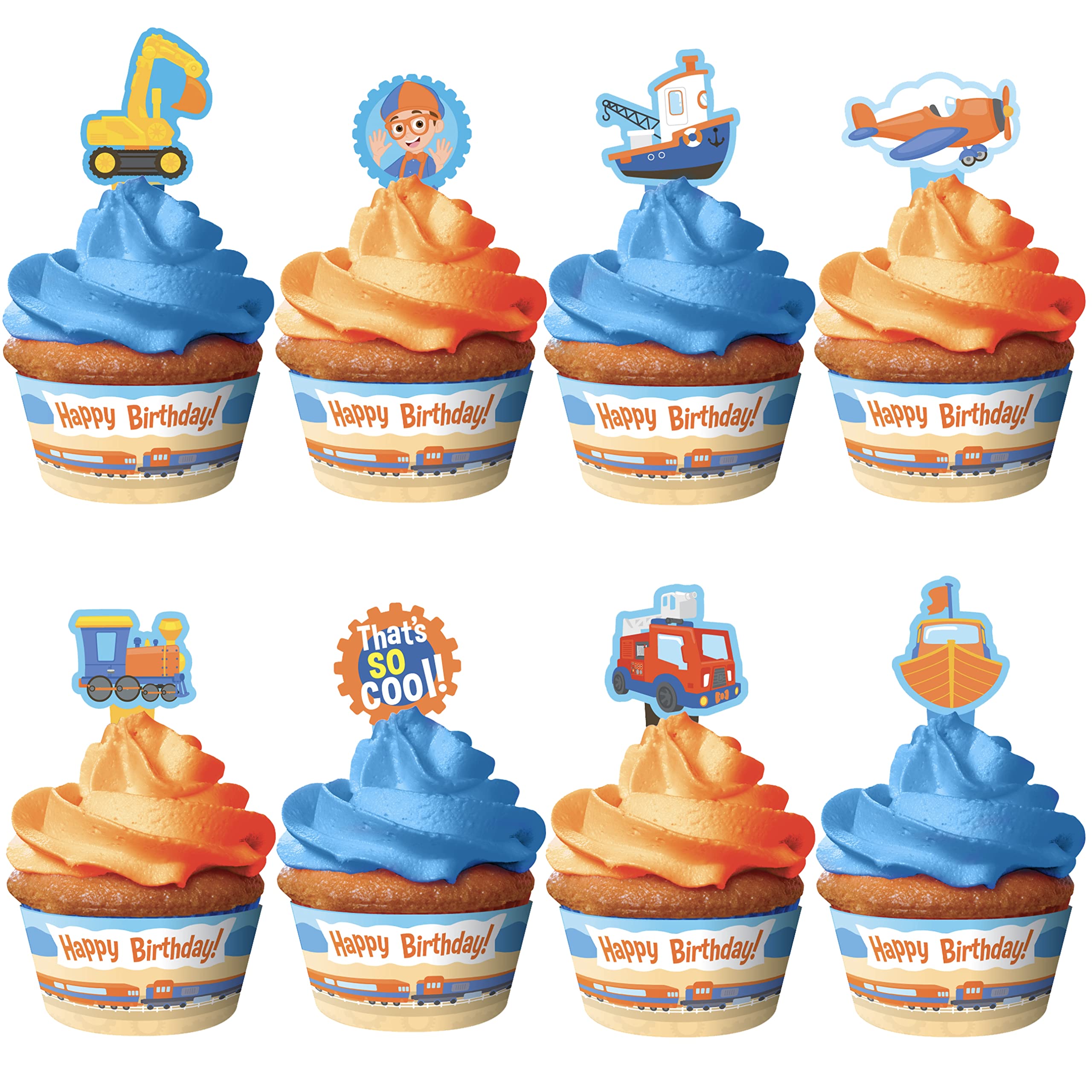 Mua Officially Licensed Blippi Cupcake Toppers & Wrappers 24ct - Blippi ...
