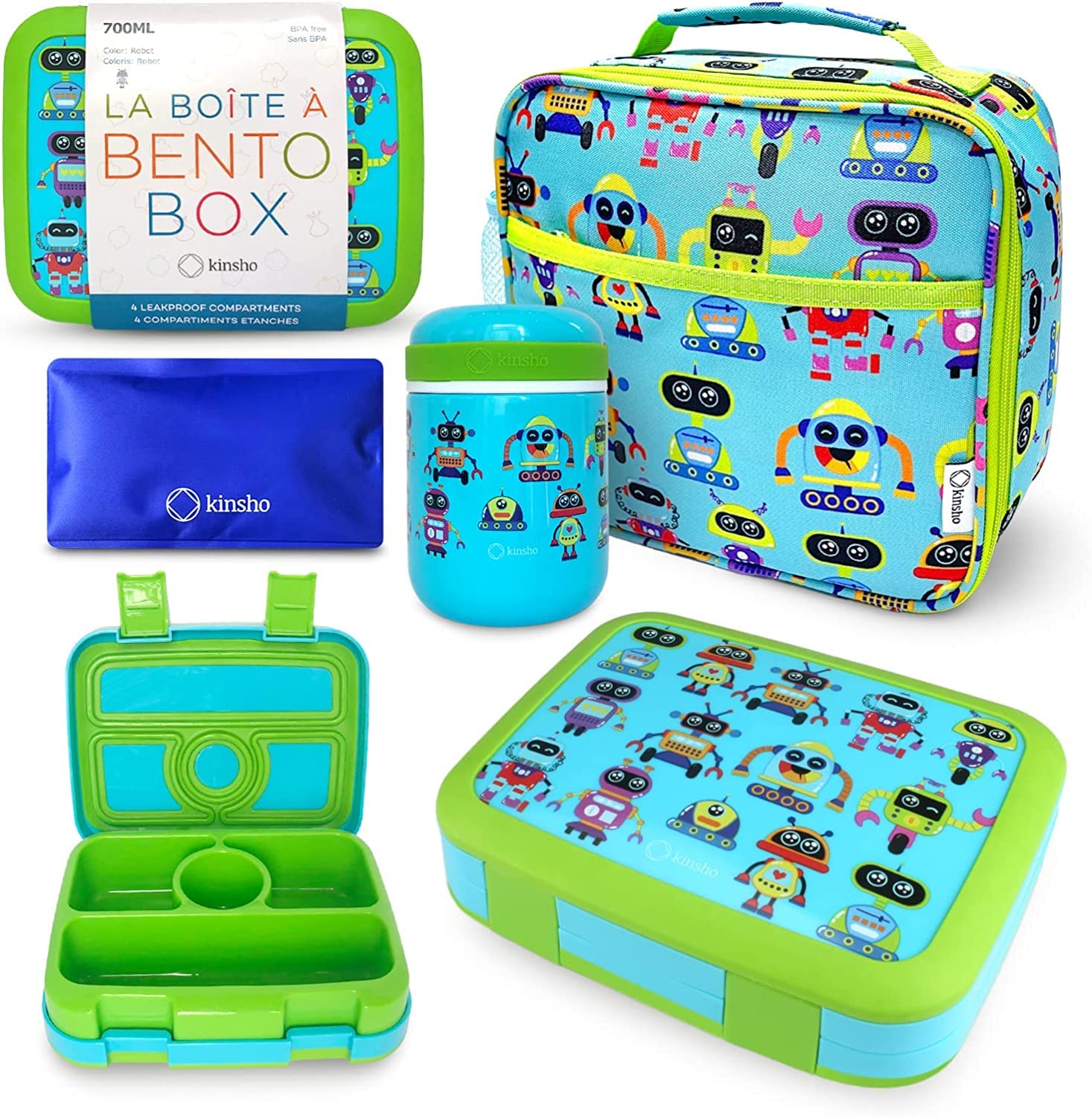 kinsho Bento Lunch Box for Kids withThermal for Hot Food Soup ...