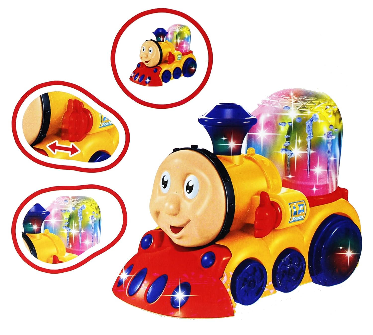 Buy FusineTM Happy Fountain Train Engine Toy, Bump & Go Toys for Kids ...