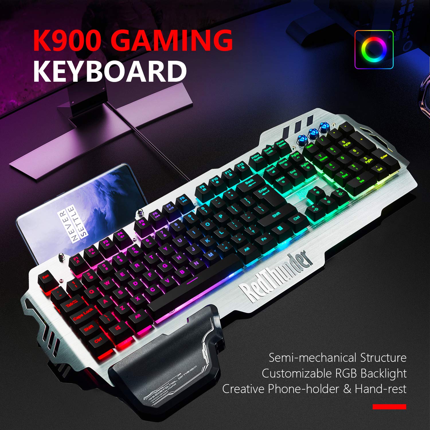 Mua RedThunder K900 Gaming Keyboard [2020 Version] Semi-Mechanical with ...