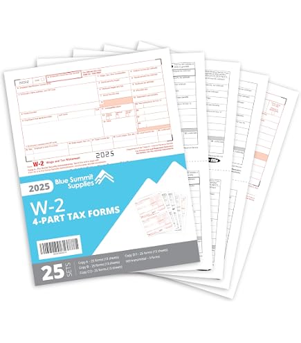 W-2 Forms 10 Pack - 1000 Sheets W-2 4-Up Employee Tax Forms ...