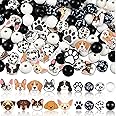 Amazon.com: Thyle 200 Pcs Dog Paw Bone Wooden Beads Puppy Paw Footprint ...