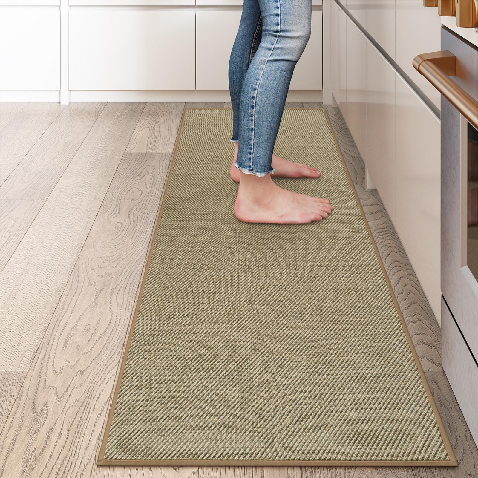 KIMODE Padded Kitchen Mat Washable, Farmhouse Long Rug for Kitchen Non ...