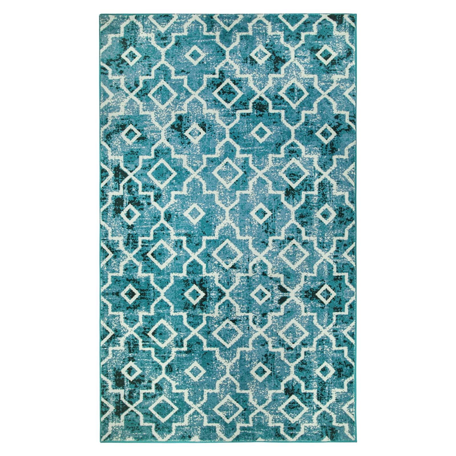 Moynesa Moroccan Washable Area Rug 3x5, Teal Modern Non-Slip Throw Mat ...