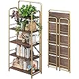 Amazon.com: 4NM No Assembly Folding Bookshelf, 5 Tier Vintage ...