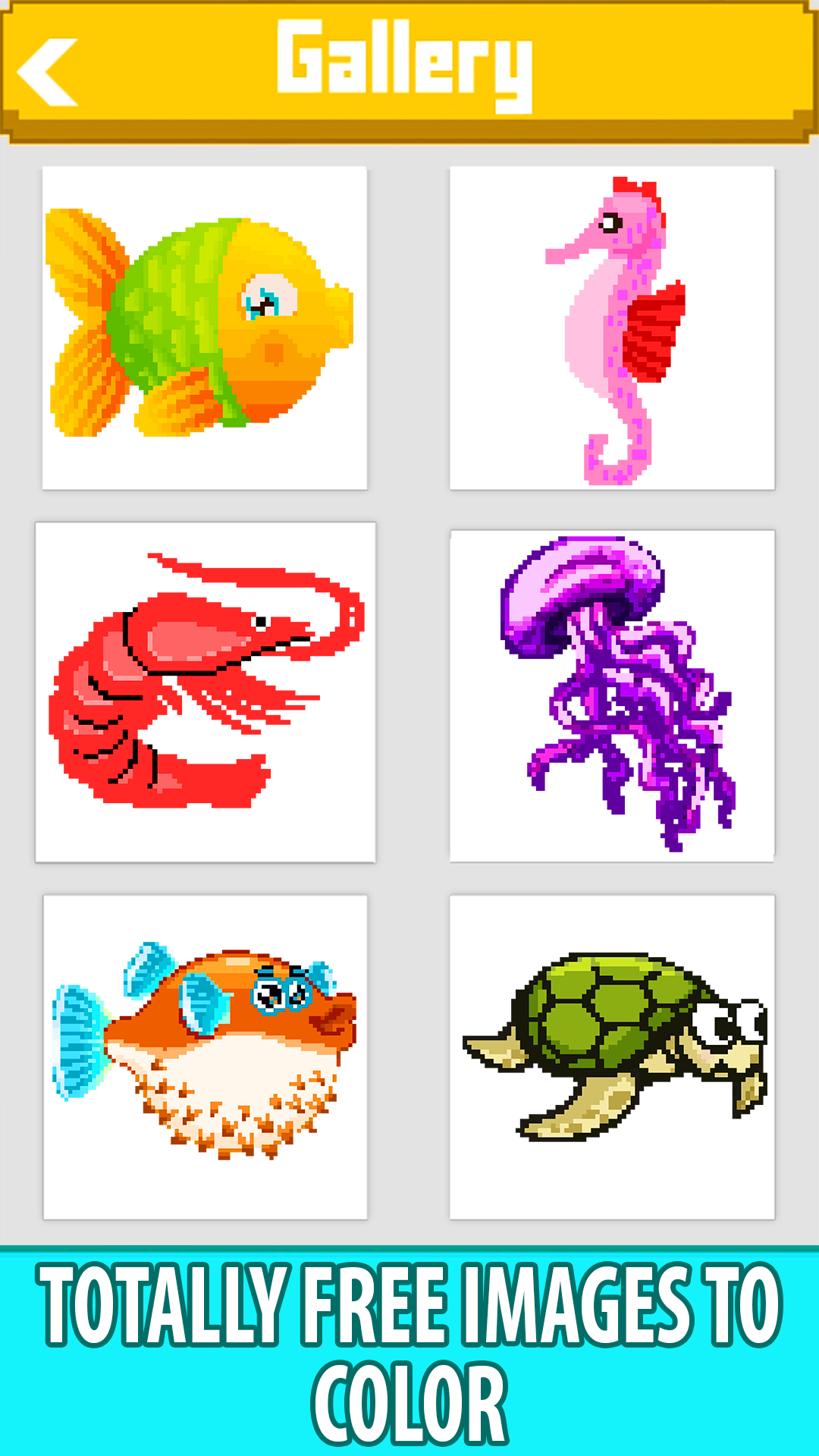 Sea Animals Color By Number - Pixel Art Sandbox Coloring Book:Amazon ...