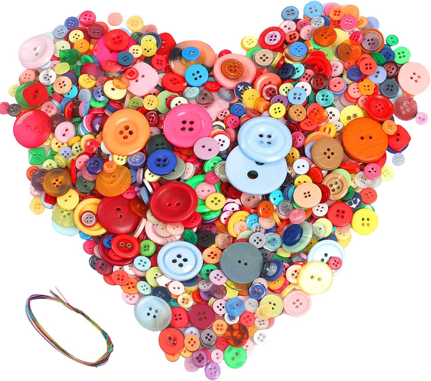 900pcs Colorful Buttons, Plastic Craft Buttons, Doll Buttons – Round ...