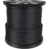 3/8 inch Black Dacron Polyester Rope - 250 Foot Spool | Solid Braid ...