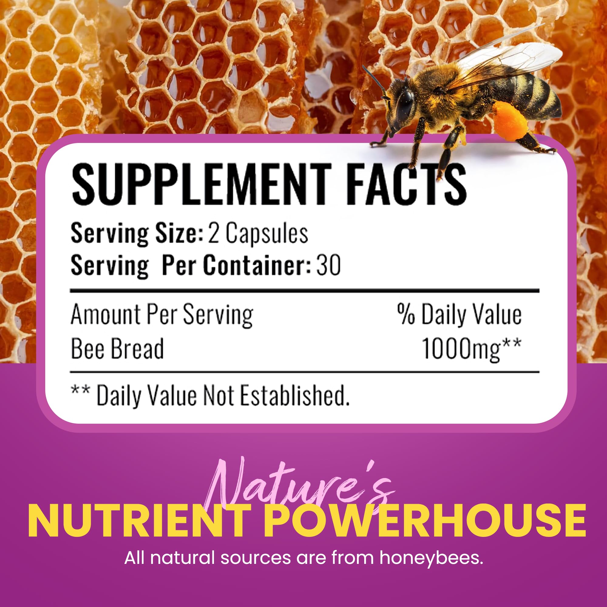 Mua Bee Bread Supplement 100% Natural Raw Bee Bread in Veggie Caps ...