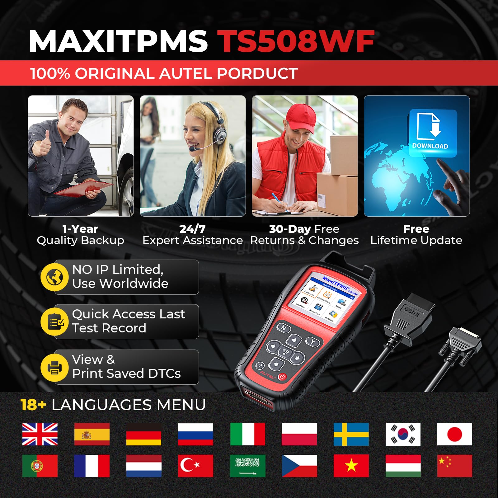 Autel MaxiTPMS TS508WF TPMS Programming Tool, 2024 Upgraded of TS508 ...