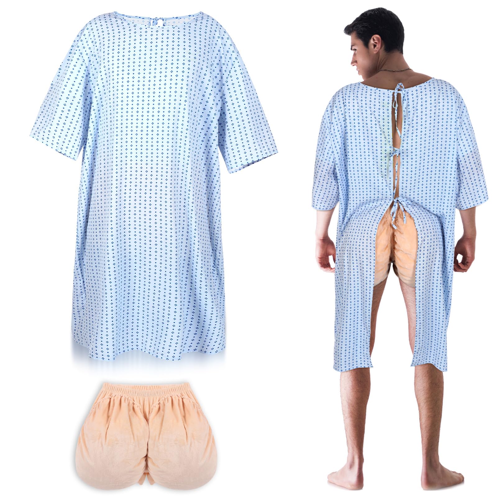 PATIENT GOWN PARTY UNISEX COSTUME SET FUNNY MARDI GRAS COSPLAY HOSPITAL ...