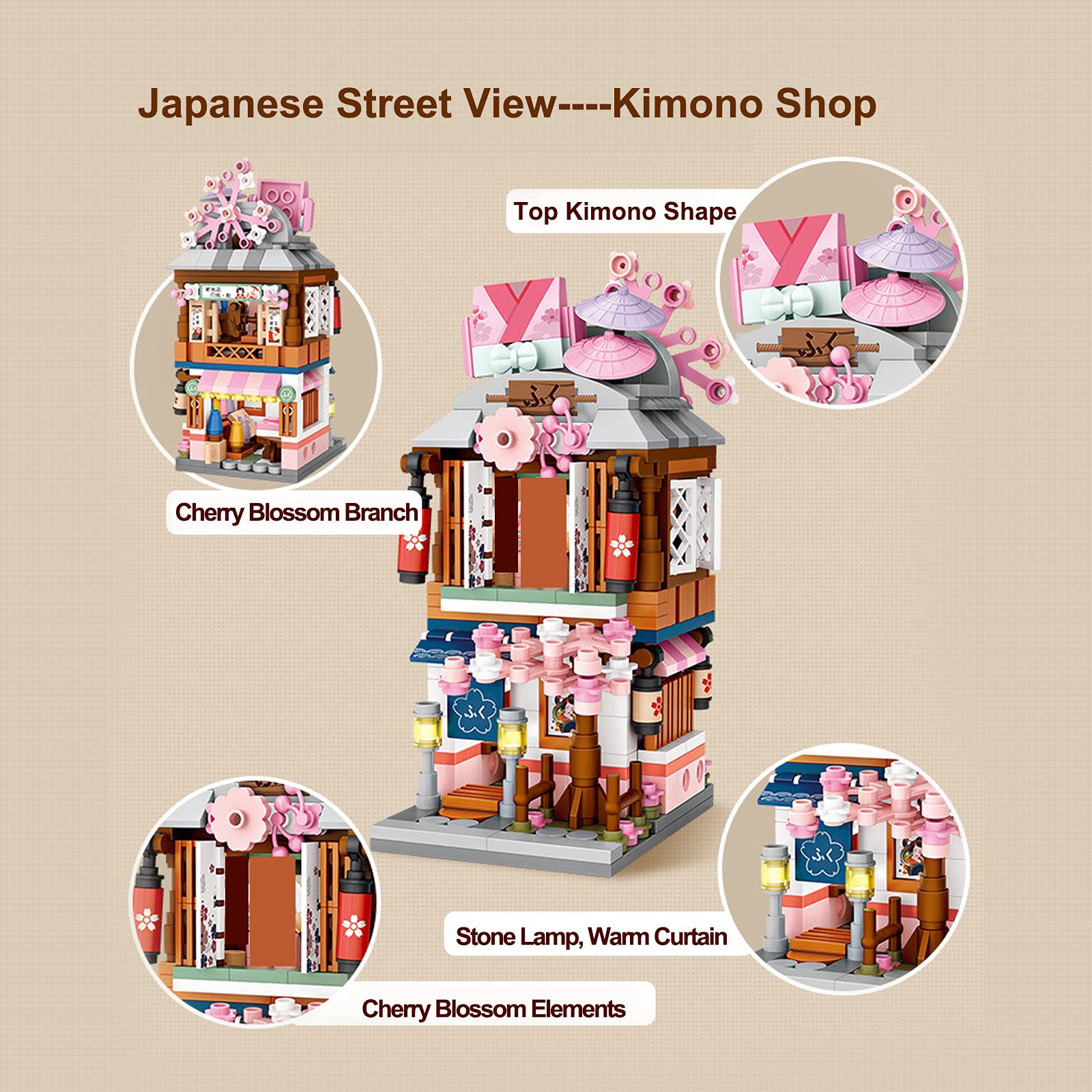 Mua Japanese Street View Shop Bricks, Mini DIY Building Blocks Model MOC Construction Toy NOT ...