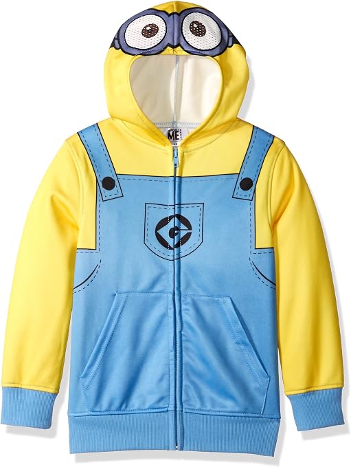 Amazon.com: Despicable Me Boys' Big Minion Fleece Zip Costume Hoodie ...