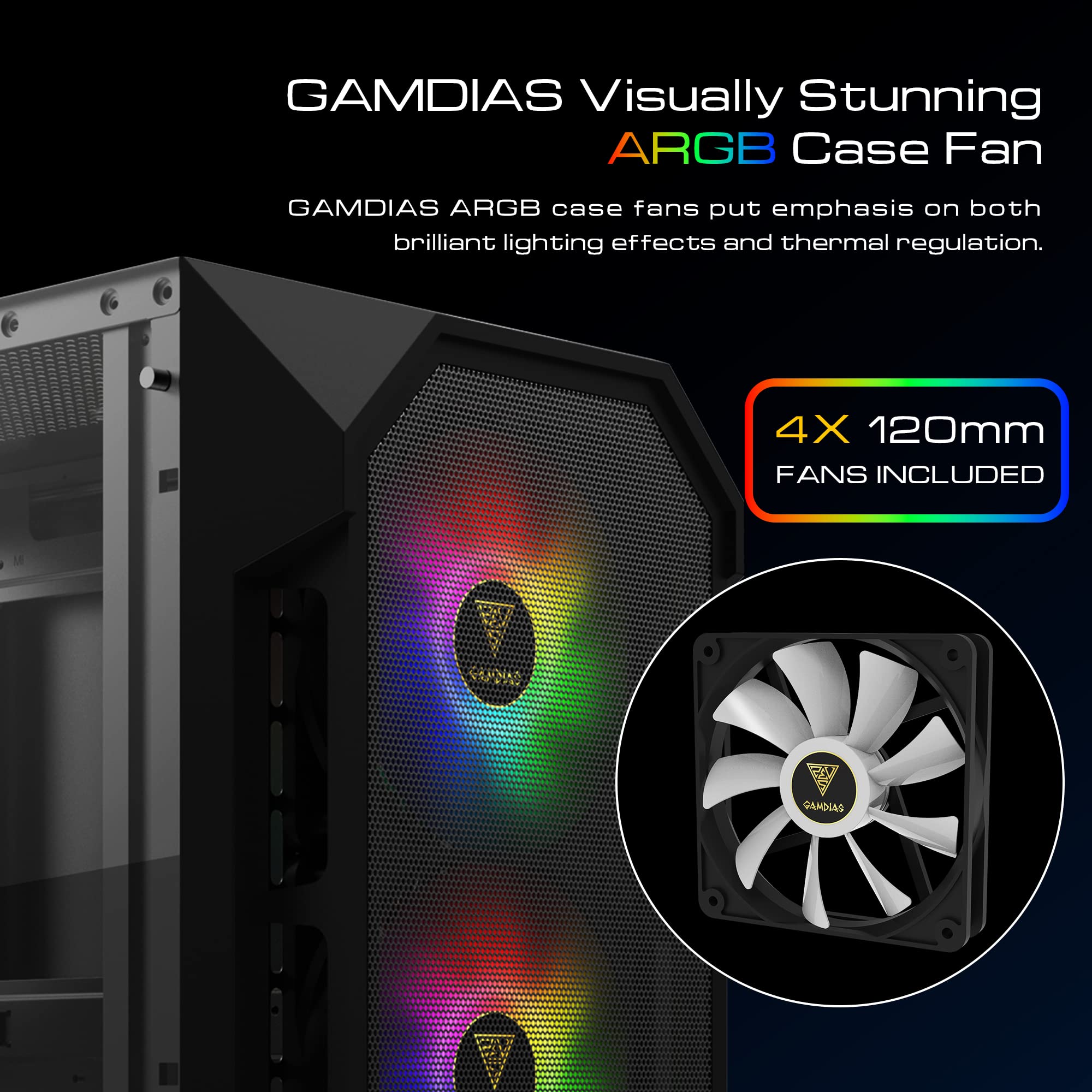 Mua GAMDIAS ATX Mid Tower Gaming Computer PC Case with Side Tempered ...