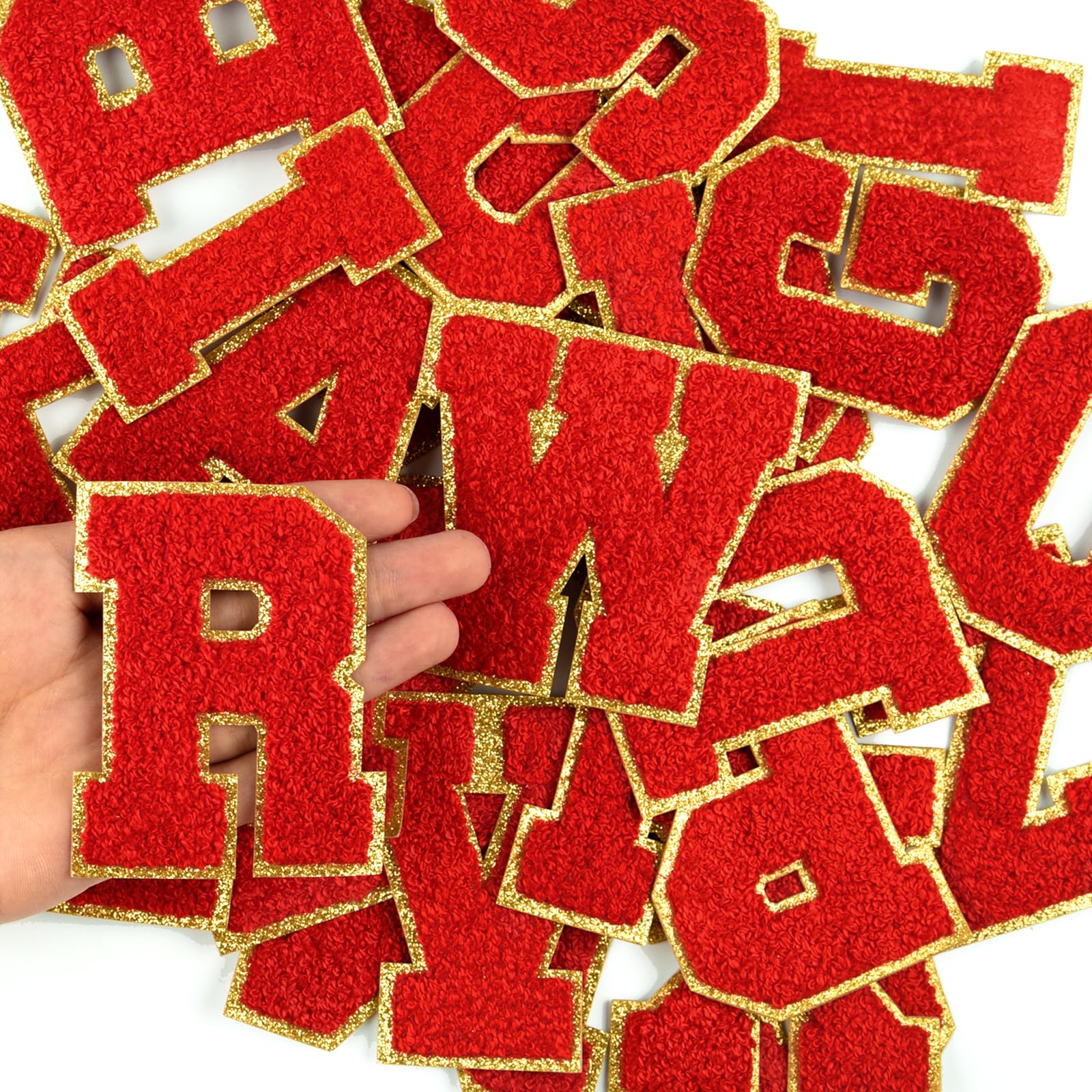 Morcheiong 26Pcs 3.14 Inch Large Chenille Letter Patches A-Z Self Adhesive, Chenille Letters for ...