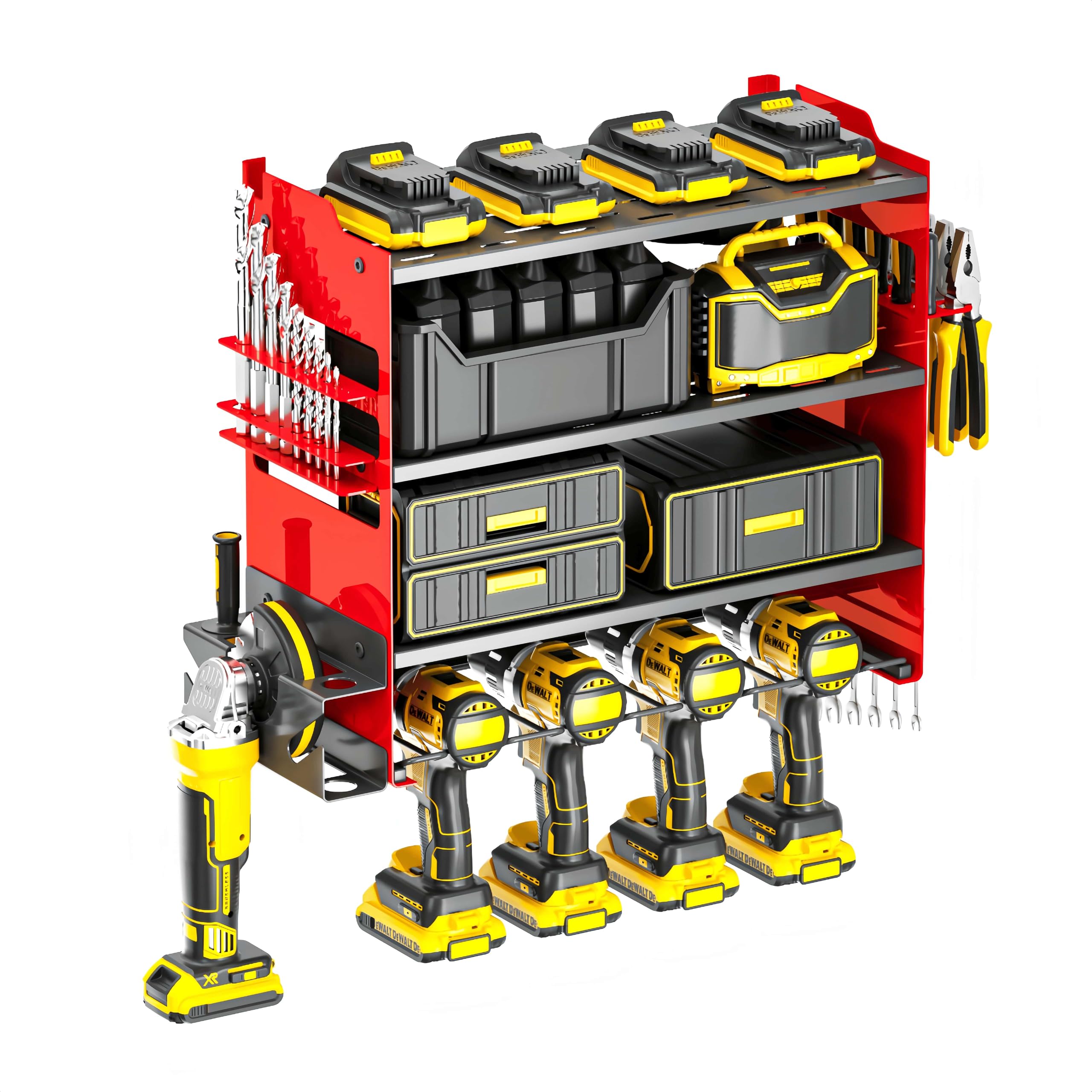 OTDFJYL Heavy Duty Power Tool Organizer Wall Mount, 4 layer Metal ...