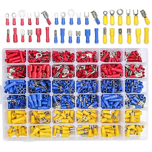 560PCS Electrical Wire Connectors Qibaok Insulated Wire Crimp Terminals ...