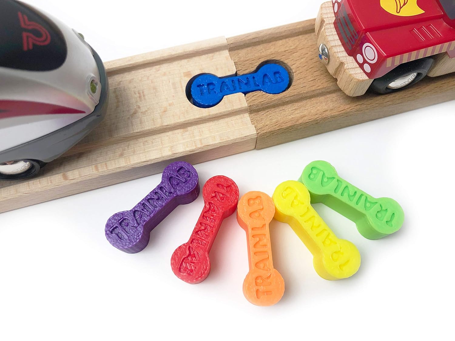 TrainLab Dog Bone Train Track Connectors for Wooden Railway (6pc ...