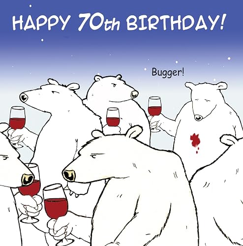 Twizler Funny Birthday Card With Polar Bear And Wine 70th Birthday twizler-funny-birthday-card-with-polar-bear-and-wine-70th-birthday