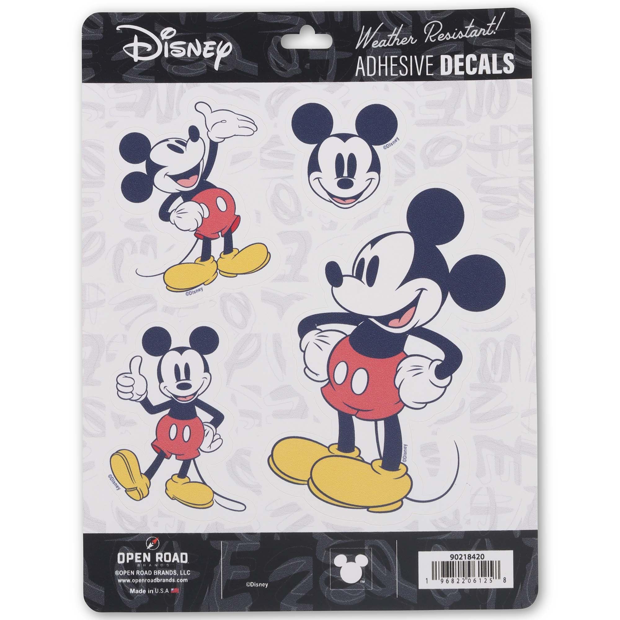 Disney Mickey Mouse Classic Adhesive Vinyl Decals - Fun Set of Mickey ...