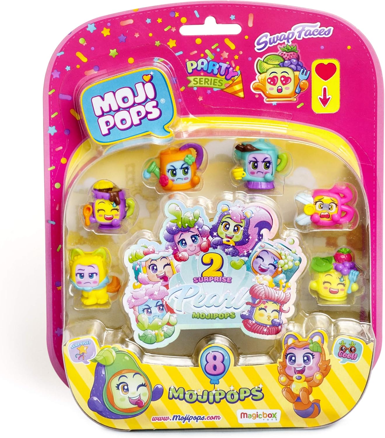 MojiPops Party - Blister Pearl Surprise avec 8 Figurines MojiPops (2 ...